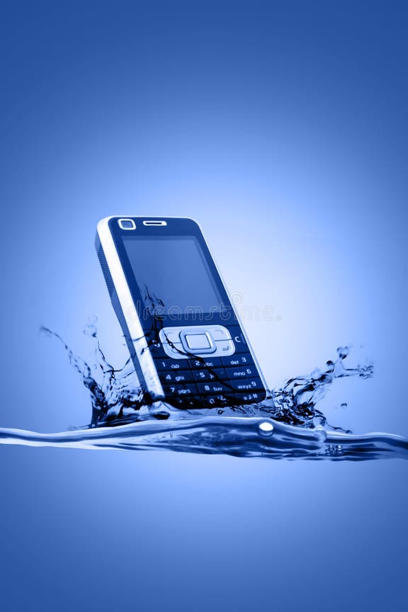 Mobile in water stock photo. Image of cold, mobile, rain - 9637482