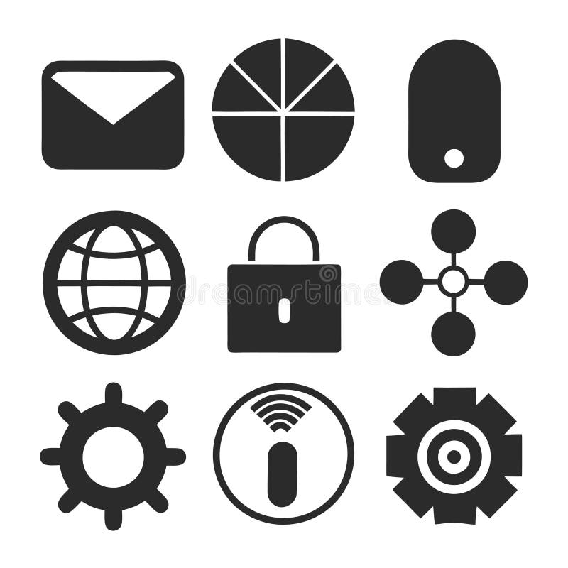 Mobile and Web Communication Icon Set in Silhouette Style Stock Vector ...