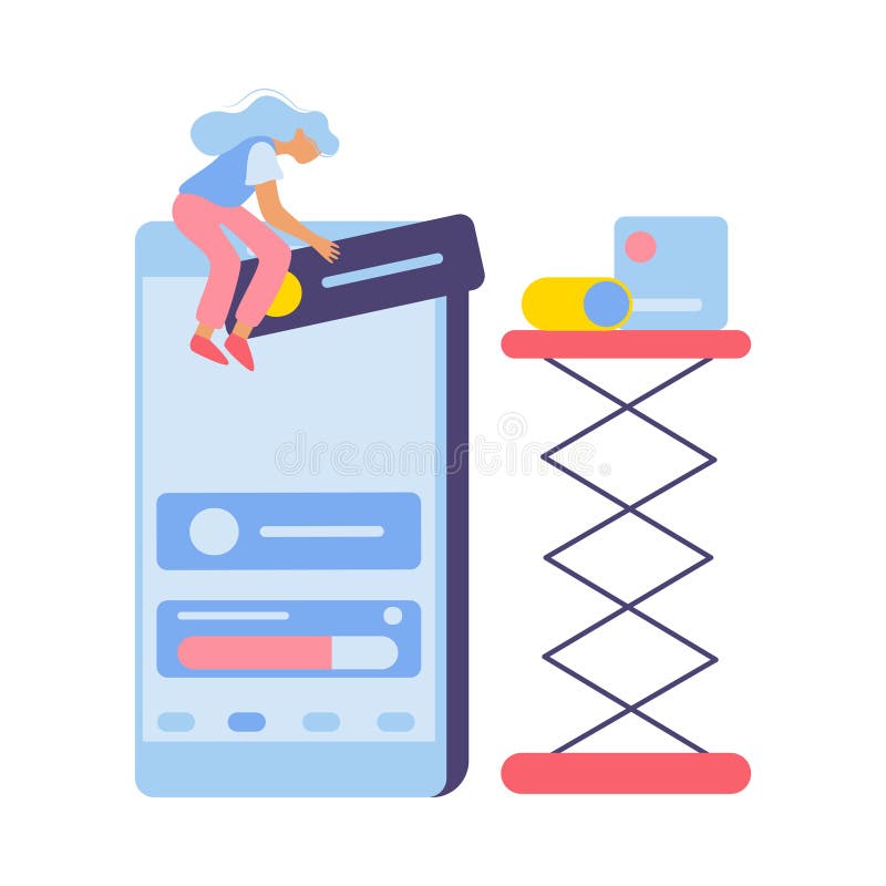 Mobile Website Development Composition Stock Vector - Illustration of ...
