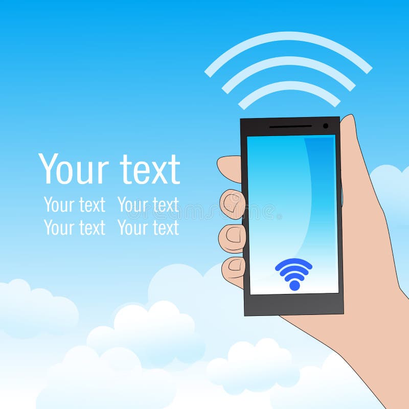 Mobile wi-fi stock vector. Illustration of online, arrow - 77423771