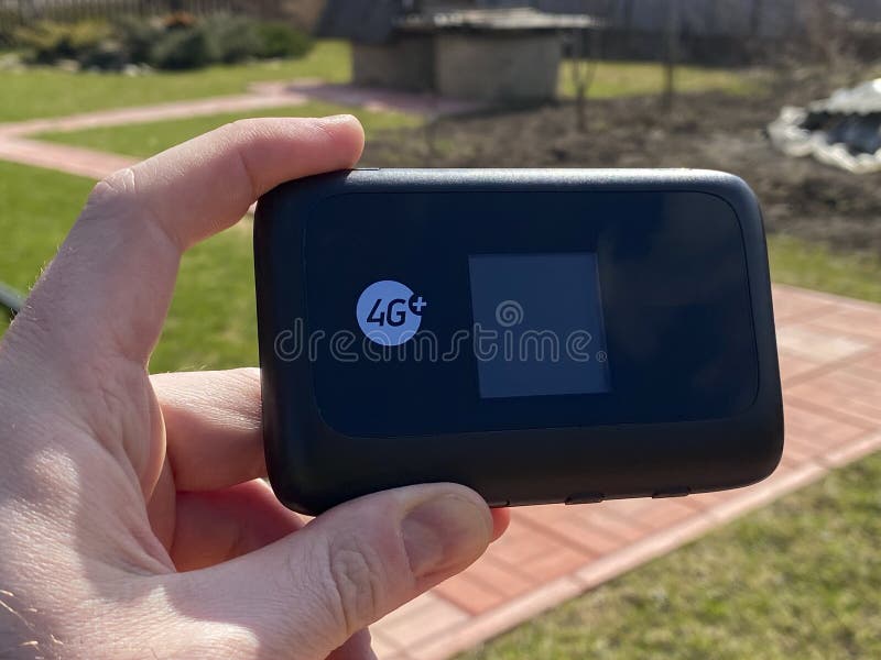 Mobile Wifi Router in Hand. Stock Photo - Image of modem, modern: 178901202