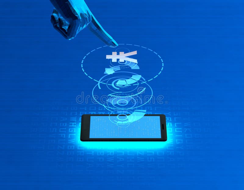 Mobile Wireless Payment and RMB Symbol, Wireless Network Financial Data ...