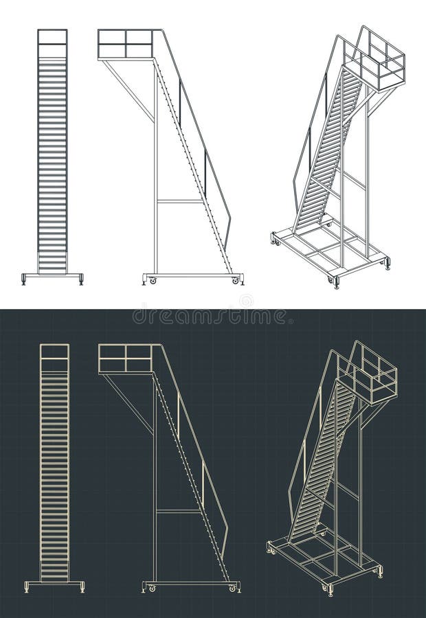 Mobile Work Platform Blueprints Stock Vector - Illustration of metal ...