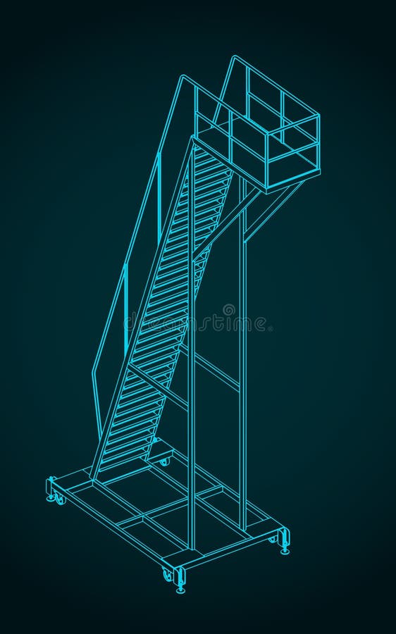 Mobile Work Platform Isometric Blueprint Stock Vector - Illustration of ...