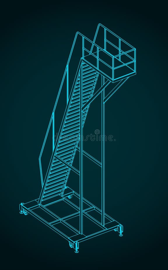 Mobile Work Platform Isometric Blueprint Stock Vector - Illustration of ...