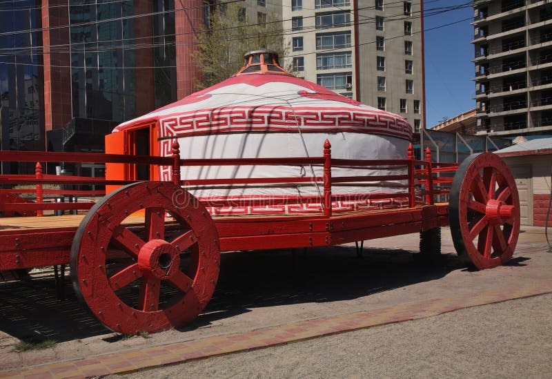 Mobile Yurt on Chinggis Avenue in Ulaanbaatar. Mongolia Stock Image ...