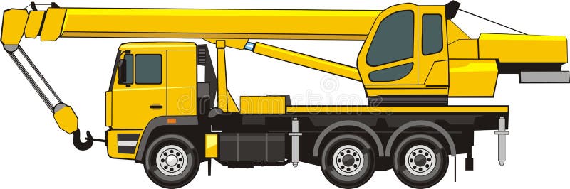 Mobiler Kran vektor abbildung. Illustration von heber - 15353858