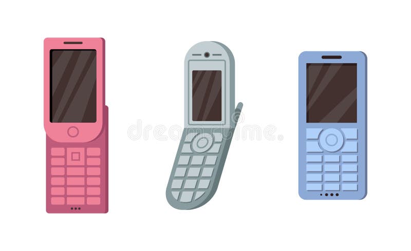 Mobiles Evolution, Candy Bar Phones Stock Vector - Illustration of ...