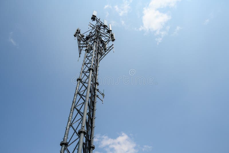 Lattice Self-supporting Steel Utility Tower with Power Lines and Panel ...