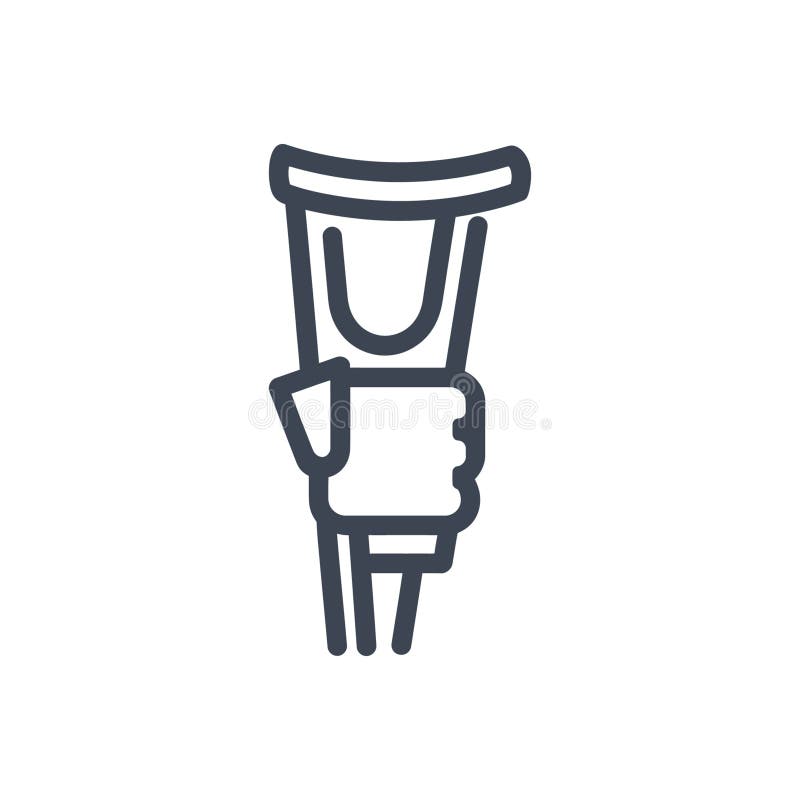 Mobility Crutch Support Icon Stock Vector - Illustration of disability ...