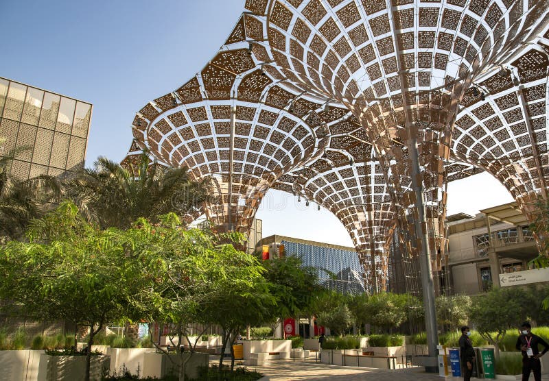 Mobility District with Artificial Modern Tree Structures Editorial ...