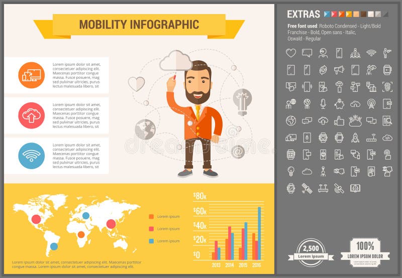 Mobility Flat Design Infographic Template Stock Vector - Illustration ...