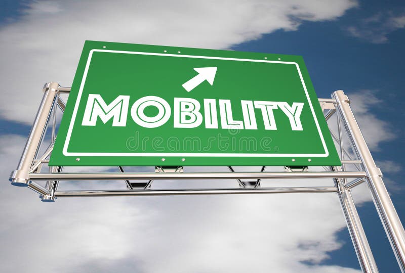 Mobility Freeway Sign New Transportation Ride Sharing 3d Illustration ...