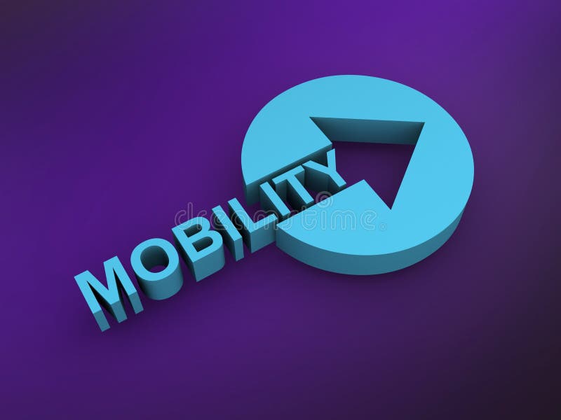 Mobility word on purple stock illustration. Illustration of screenshot ...