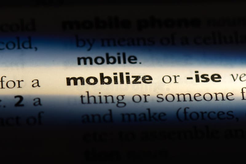 Mobilize stock image. Image of closeup, word, idea, writing - 126542065