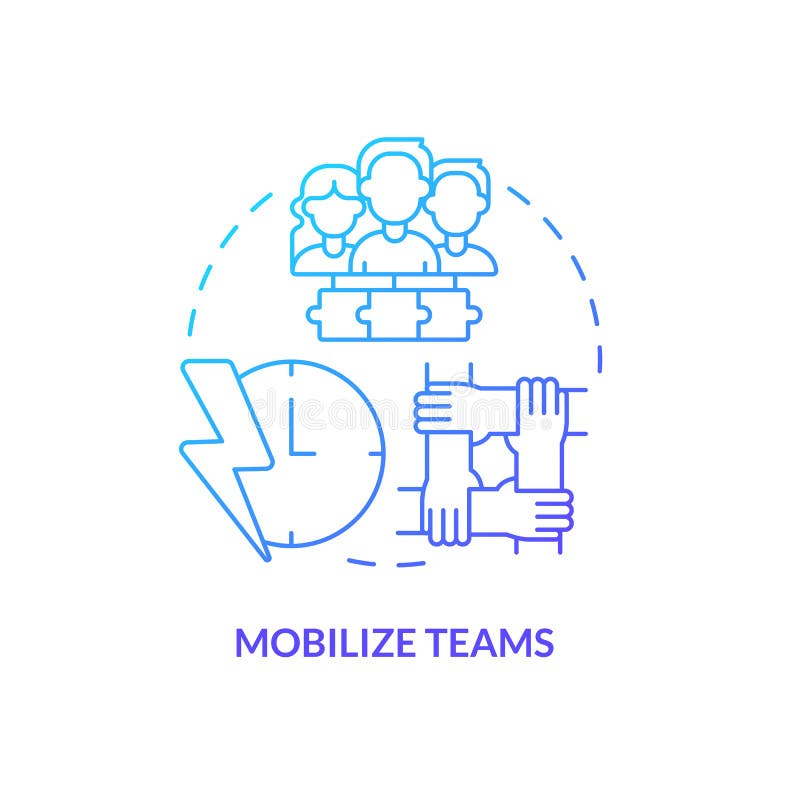 Mobilize Teams Blue Gradient Concept Icon Stock Vector - Illustration ...