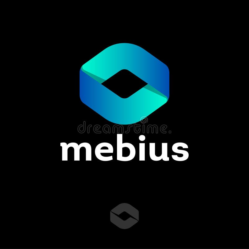 Mobius Logo. Impossible Geometric Shape with Shadow on a Different ...