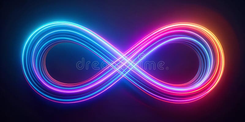 Mobius Loop Abstract Geometric Neon Lights Background Stock Photo ...