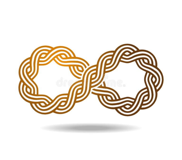 Mobius Loop Celtic or Greek Golden Pattern Woven from Three Lines Stock ...