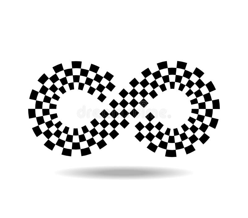 Mobius Loop Made of Black and White Race Flag. Infinity Symbol Stock ...