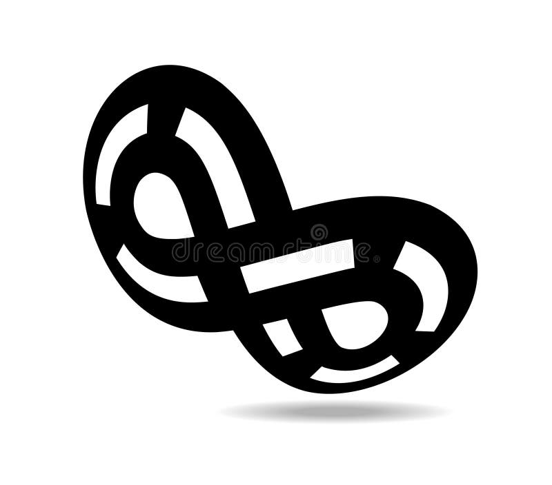 Mobius Loop Made of Dotted White Line on Black One. Drawn on a Sphere ...