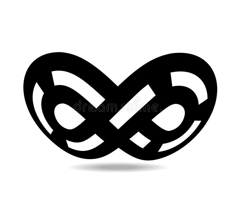 Mobius Loop Made of Dotted White Line on Black One. Drawn on a Sphere ...