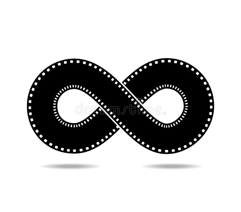 Mobius Loop Made of Three Lines in White on Blue Circle Stock Vector ...