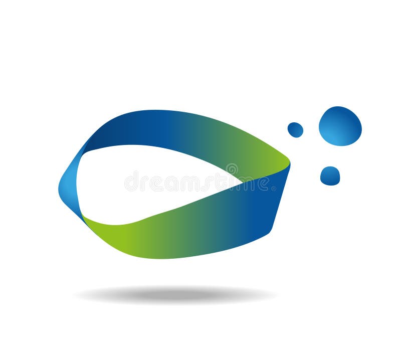 Mobius Loop Made of Green and Blue Ribbon with Bubbles. Infinity Sign ...