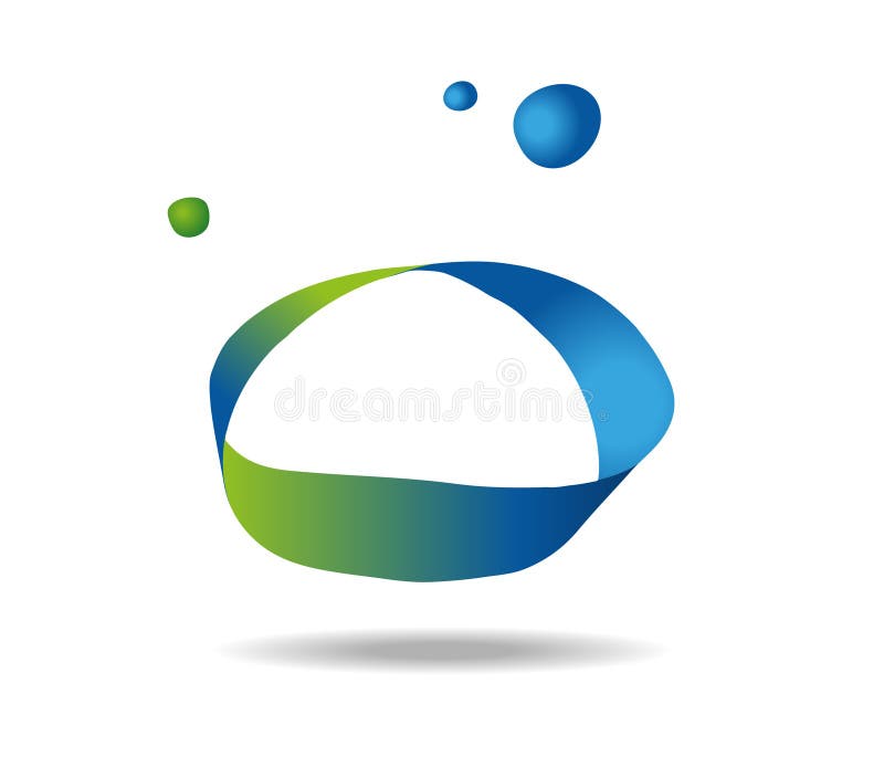 Mobius Loop Made of Green and Blue Ribbon with Bubbles. Infinity Sign ...