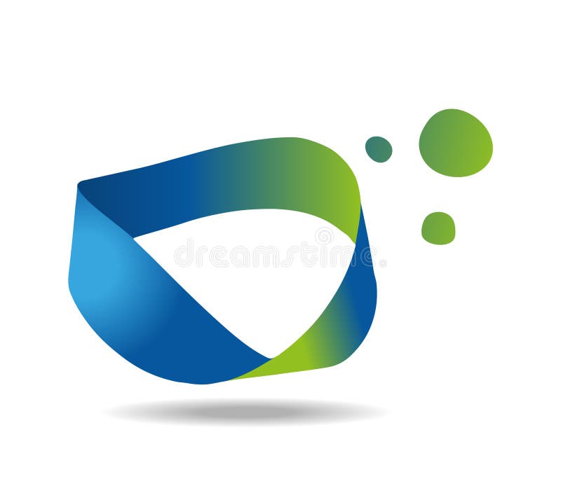 Mobius Loop Made Of Green And Blue Ribbon With Bubbles Infinity Sign