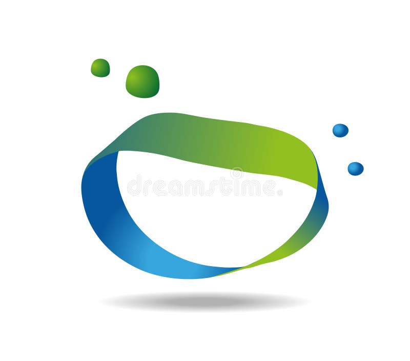 Mobius Loop Made of Green and Blue Ribbon with Bubbles. Infinity Sign ...