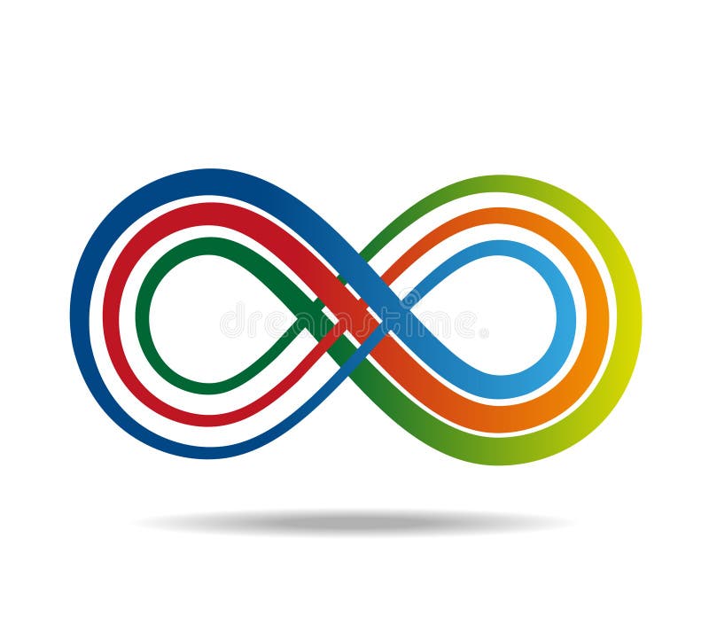 Colorful Mobius Loop Made Of Three Broken Lines Drawn On A Sphere