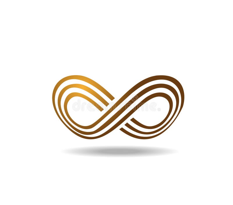 Mobius Loop Made Of Three Gold Lines Drawn On A Sphere Stock Vector