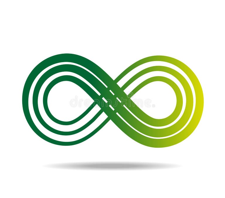 Mobius Loop Made of Three Green Lines of Heterogeneous Thickness Stock ...