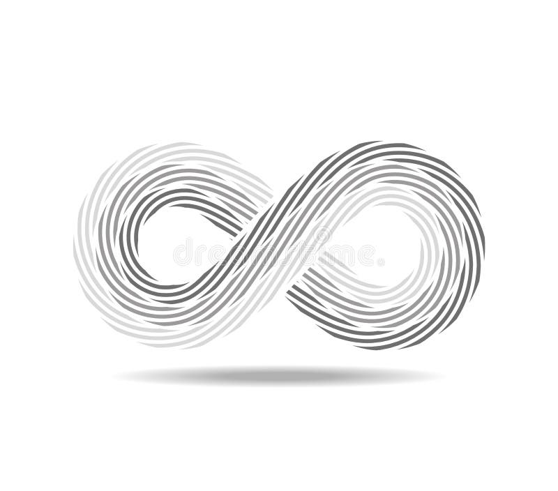 Mobius Loop Made of Three Grey Ropes. Infinity Symbol Made of Wires ...