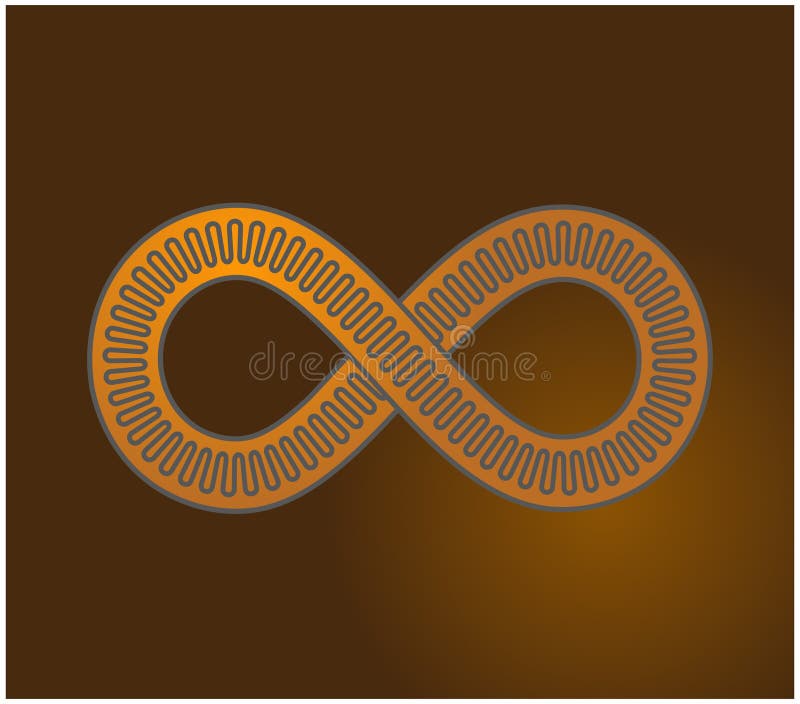 Three Lines Golden Mobius Loop In A Three Lines Circle The Sign Of
