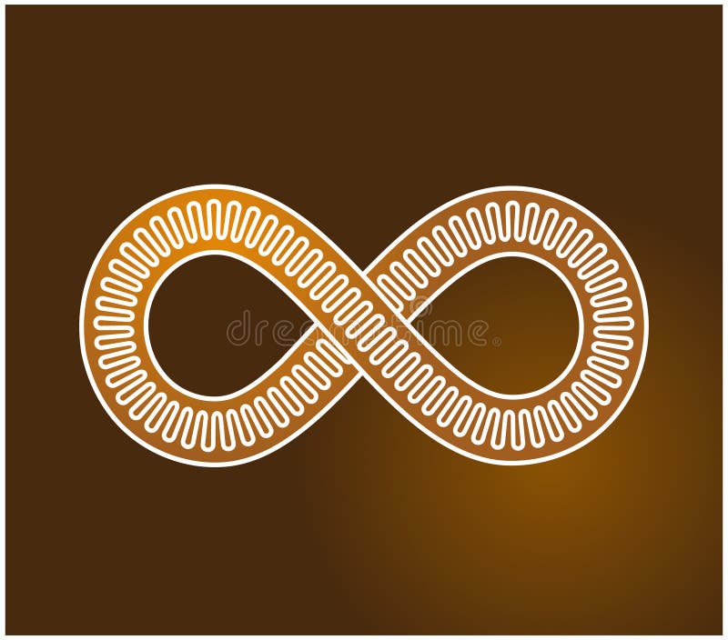 Three Lines Golden Mobius Loop In A Three Lines Circle The Sign Of