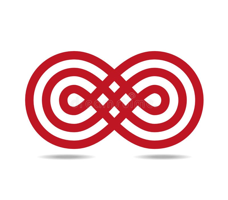 Mobius Loop Made Of Three Red Lines Stock Vector Illustration Of
