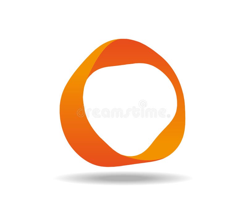 Mobius Loop in Orange. Round Hand Drawing Stock Vector - Illustration ...