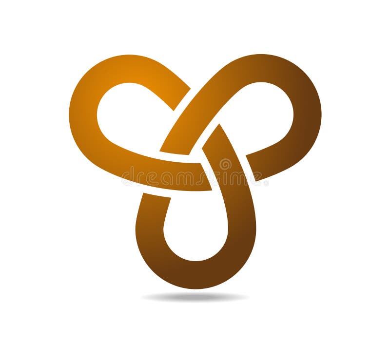 Mobius Loop Made of Three Lines in White on Blue Circle Stock Vector ...