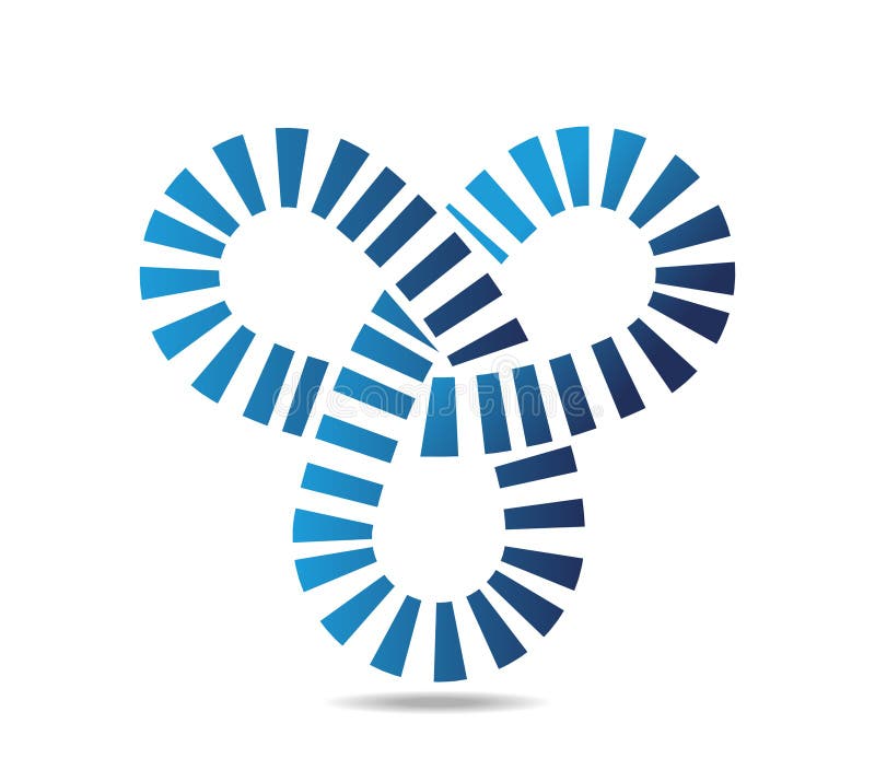 Mobius Loop with Three Elements Made of Small Square Pieces Stock ...