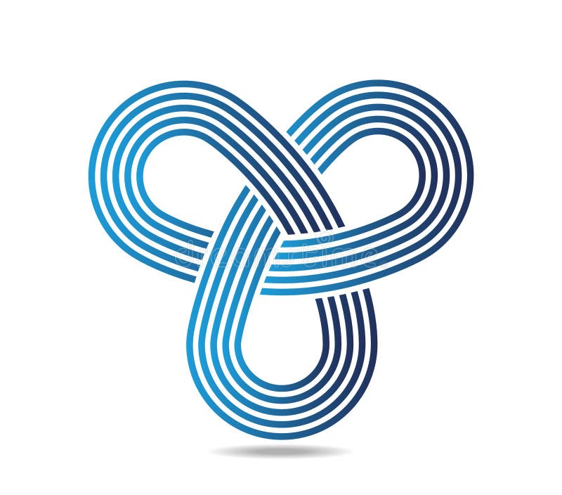 Mobius Loop with Three Elements Made of Staff. Five Blue Lines Stock ...