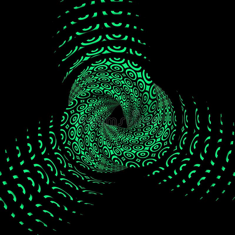 Thick Mobius Loop with Three Elements Made of Seven Blue Lines Stock ...