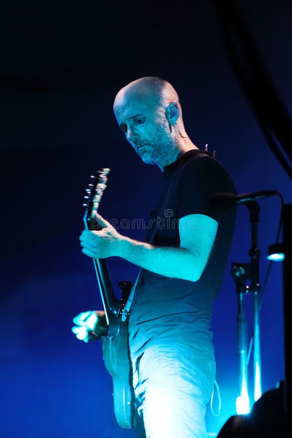 Moby performs at Barcelona editorial stock photo. Image of instrument ...