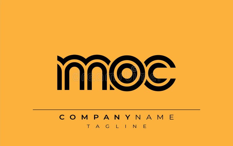 MOC Creative Unique Modern Letter Logo Design Stock Illustration ...