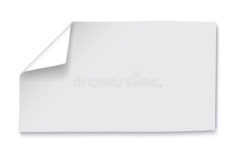 Mocap Sheet of White Paper, Curved Edge Stock Vector - Illustration of ...