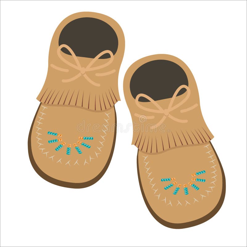 Moccasin Pair of Shoes Isolated Vector Illustration Graphic Stock ...