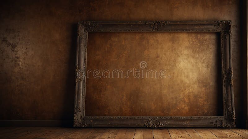 Mocha Brown Grunge Vintage Wall Background with Empty Art Ai Generated ...