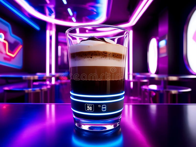 Mocha Glass Model, Futuristic Style Stock Illustration - Illustration ...