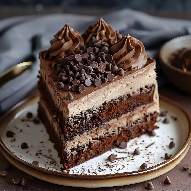 Mocha Mousse Cake stock illustration. Illustration of flat - 328388339